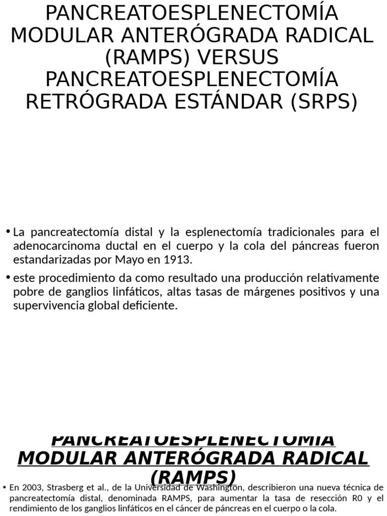 Comparativa de RAMPS y SRPS en cáncer pancreático | PDF | Anatomía ...