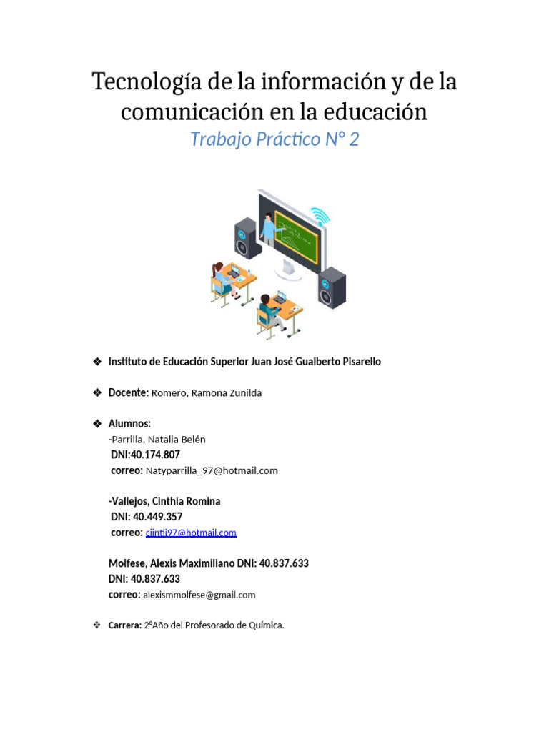 TP 2 Tics | PDF | Tecnología de información y comunicaciones | Enseñando