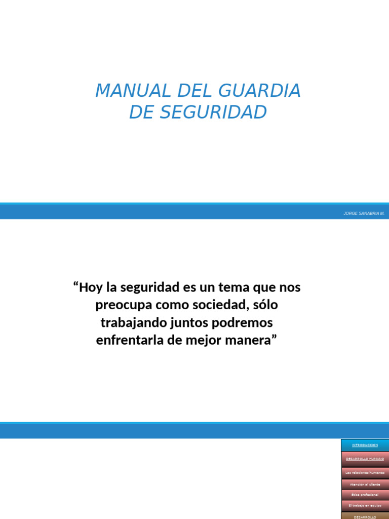 Manual de Guardia de Seguridad | PDF