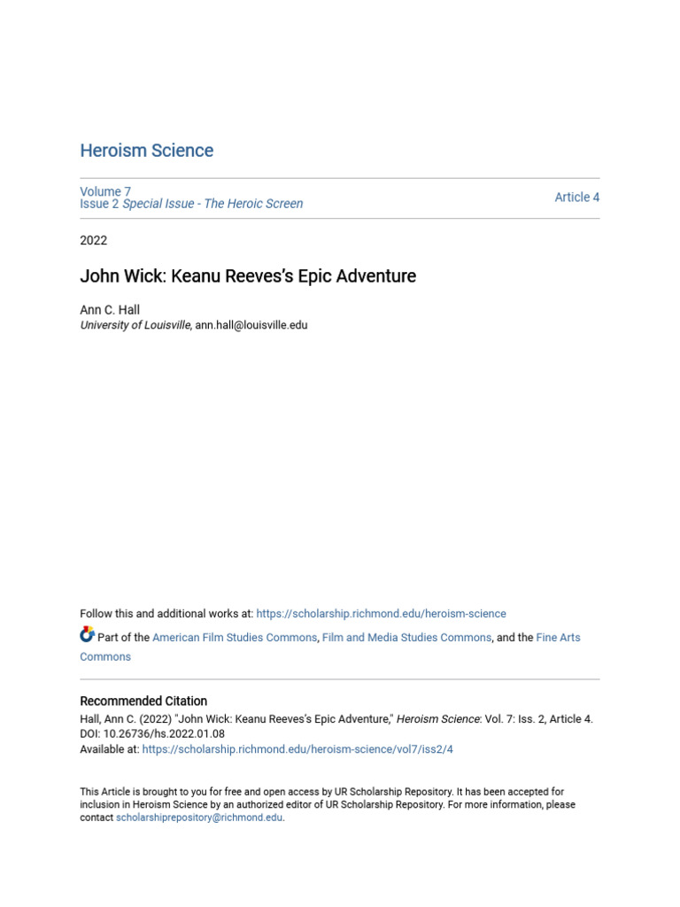 John_Wick_Keanu_Reeves_s_Epic_Adventure | PDF | Hero | Epic Poetry