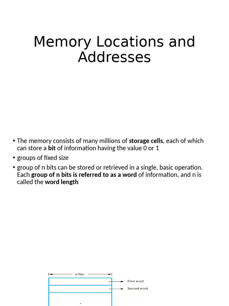 Memory Locations and Addresses (1) | PDF | Byte | Bit
