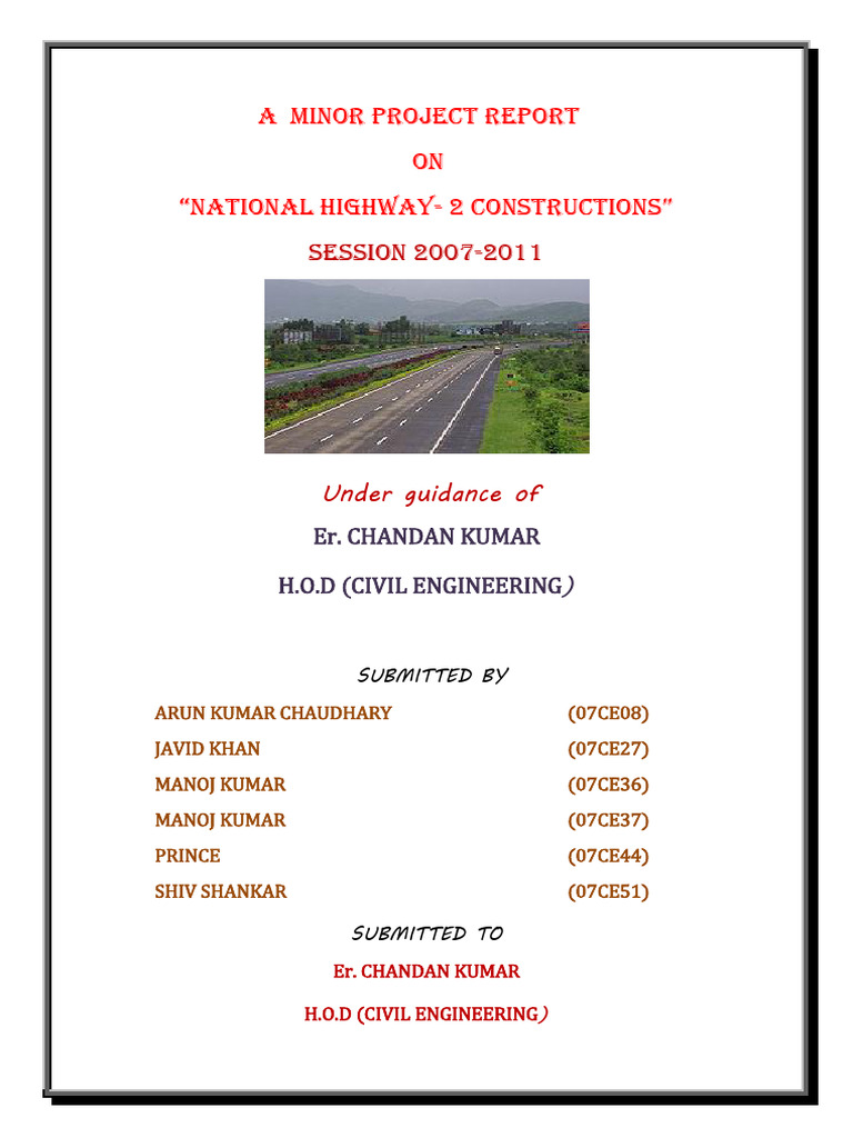 National Highway-2 Construction Report | PDF