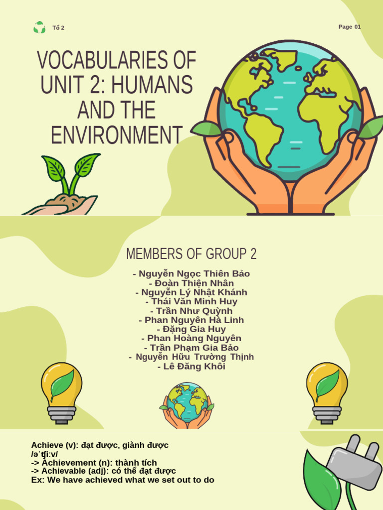 Vocabularies of Unit 2: Humans and The Environment | PDF | Climate ...