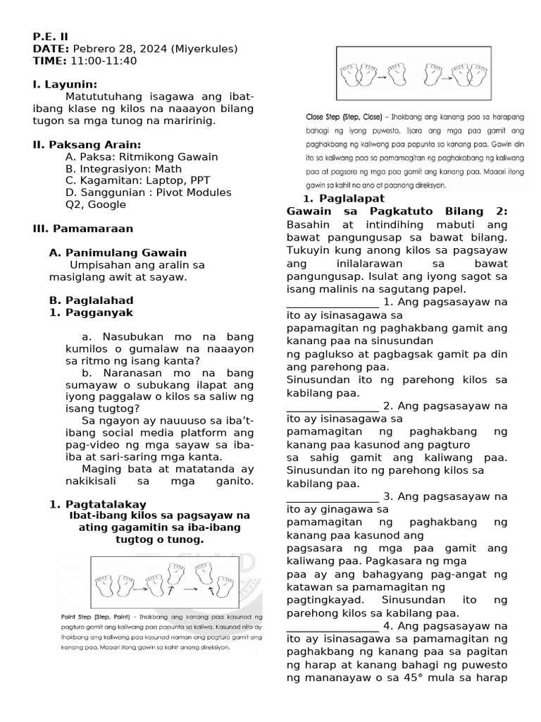 LP P.E. Ii Q3 W4 | PDF