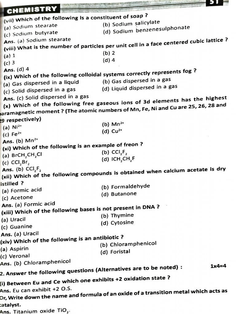 Chemistry Pyq 16 and 15 | PDF | Chemical Substances | Physical Sciences