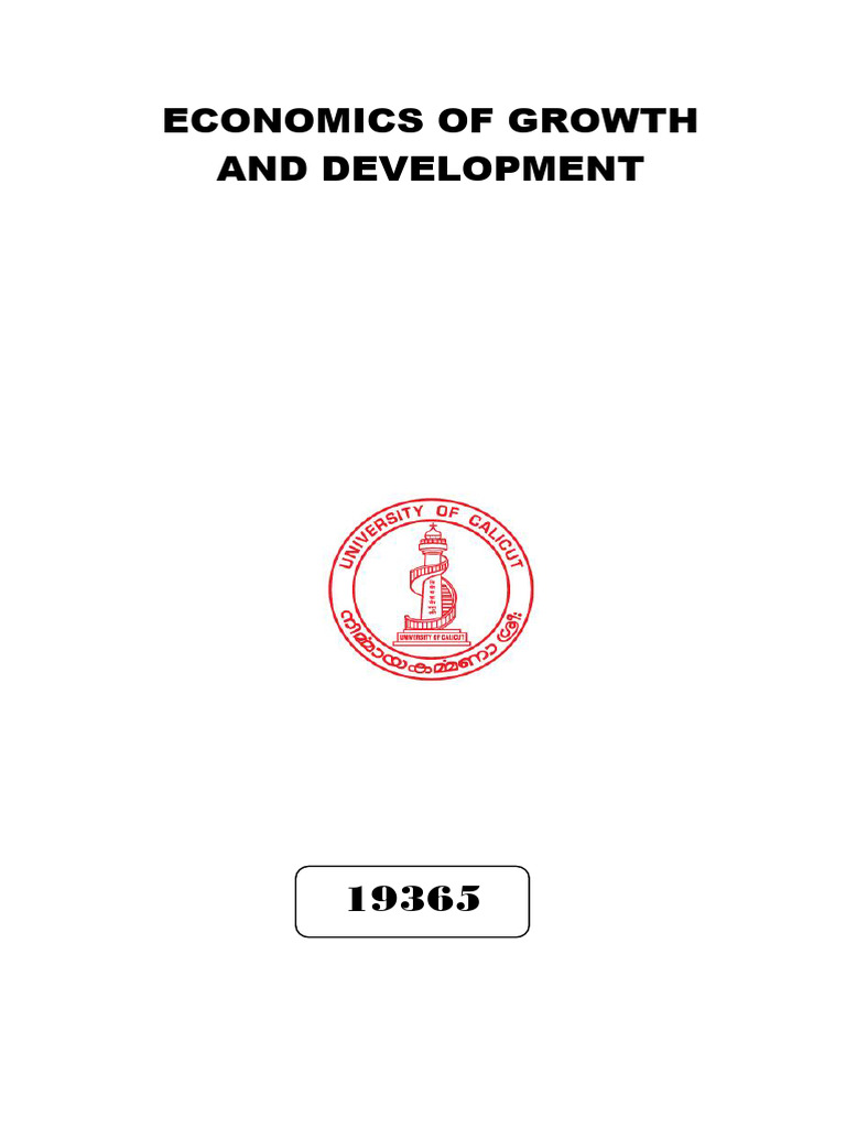 Economics of Growth and Development | PDF | Economic Growth | Economics