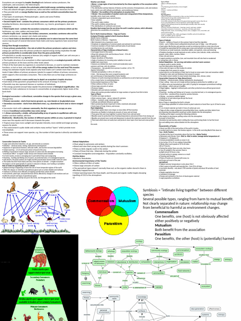 Ecology Cheat Sheet | PDF | Ecosystem | Soil