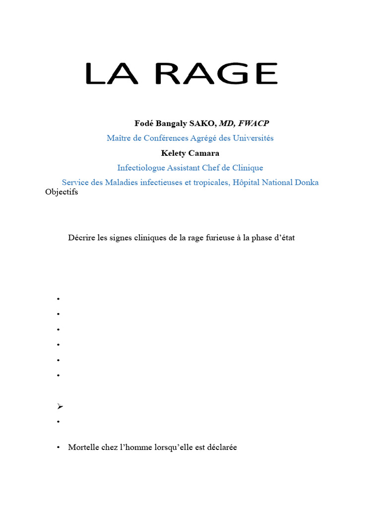 Protocole de prévention de la rage | PDF | Rage (maladie) | Vaccination