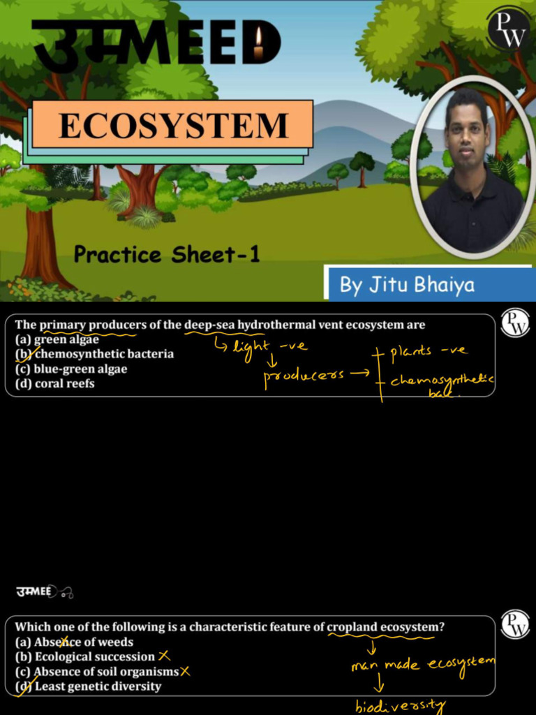Ecosystem Practice Sheet Solution610d47b096ac110011f89e9c | PDF