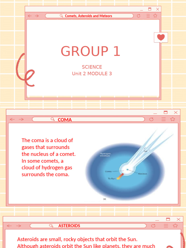 Group 1: Science Unit 2 MODULE 3 | PDF | Meteoroid | Comet