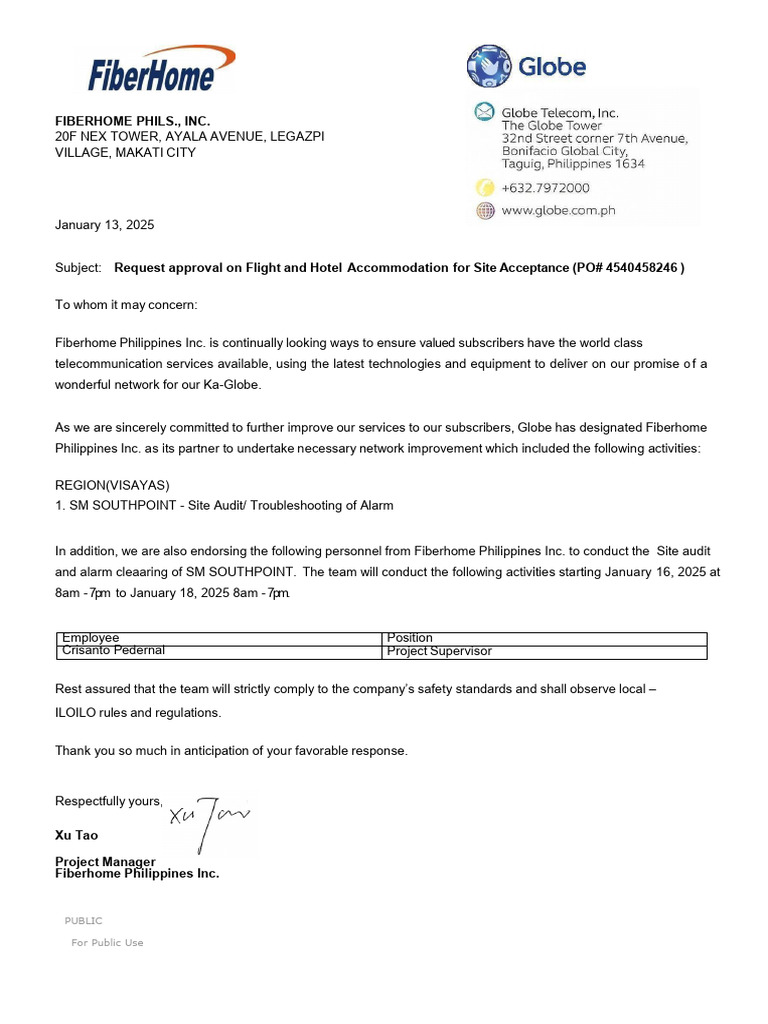 Mission Order - SM SOUTHPOINT Site Audit and Alarm Clearing | PDF