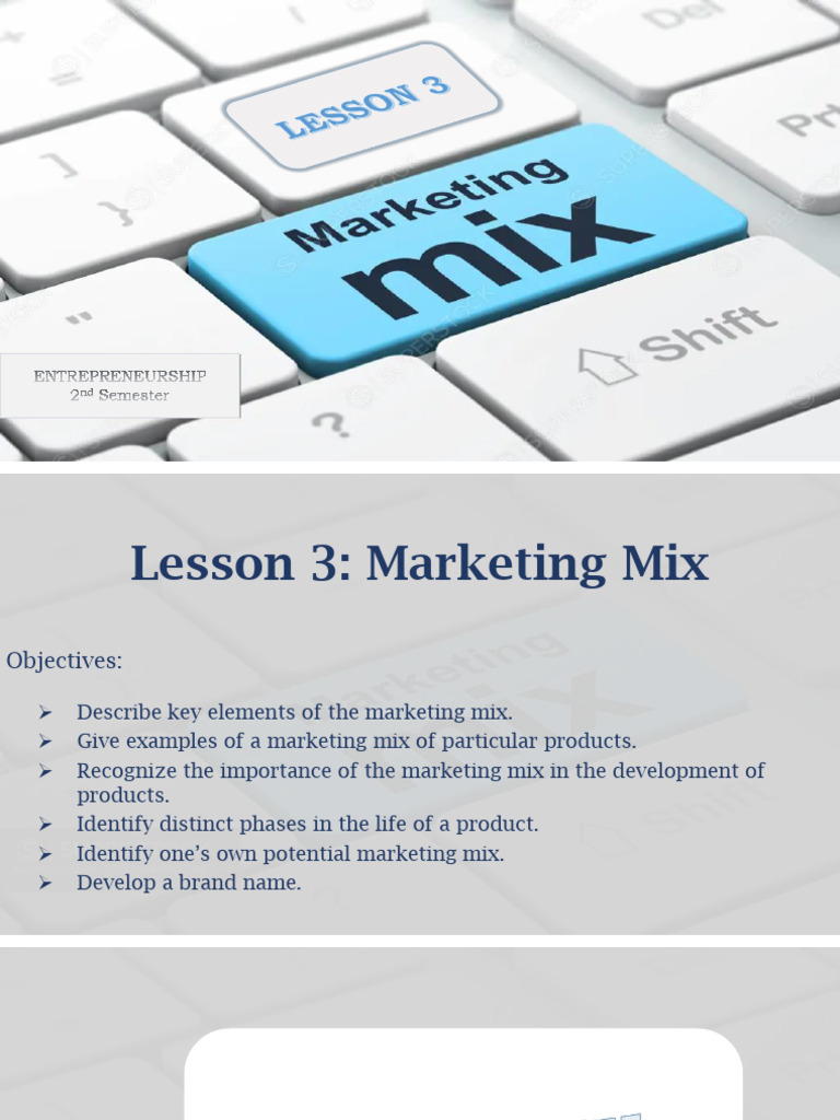 Lesson 3 Marketing Mix | PDF | Marketing | Pricing