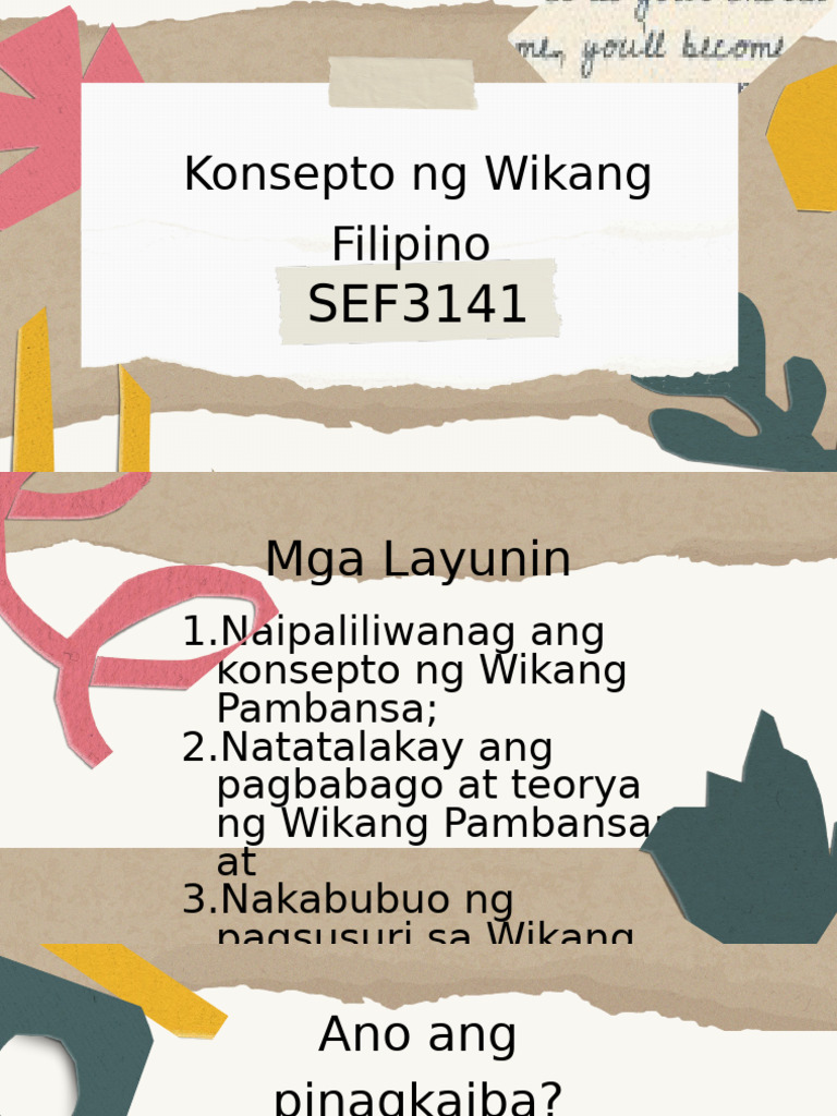 Aralin 1 - Konsepto NG Wikang Pambansa | PDF