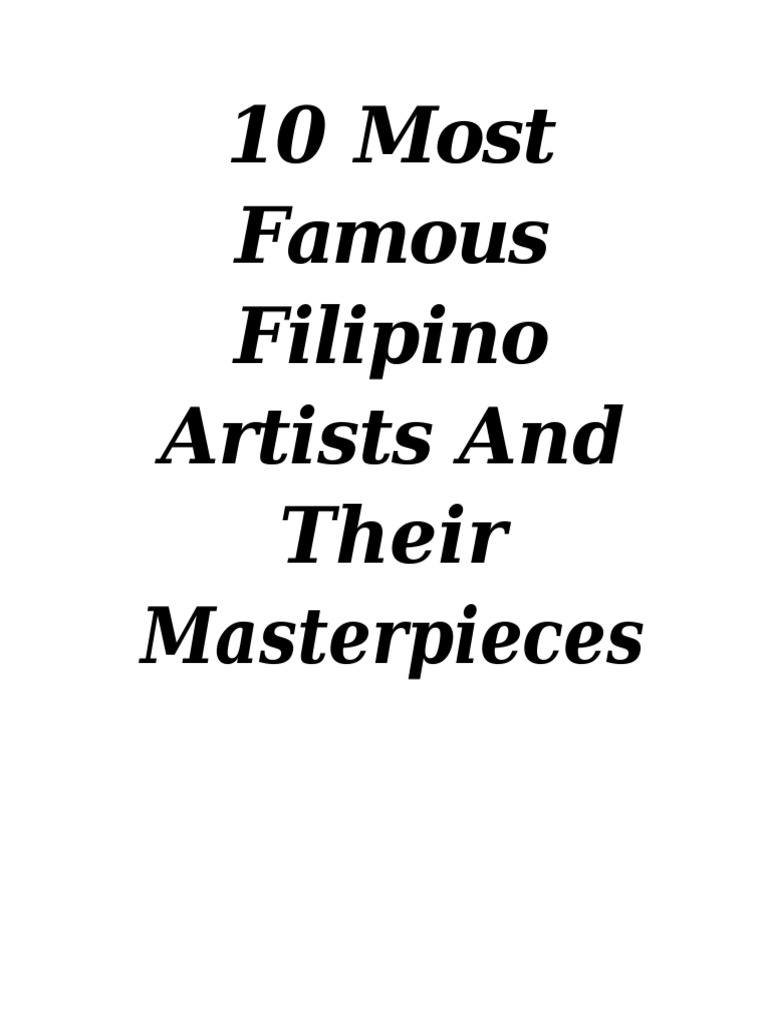 10 Most Famous Filipino Artists and Their Masterpieces | PDF ...
