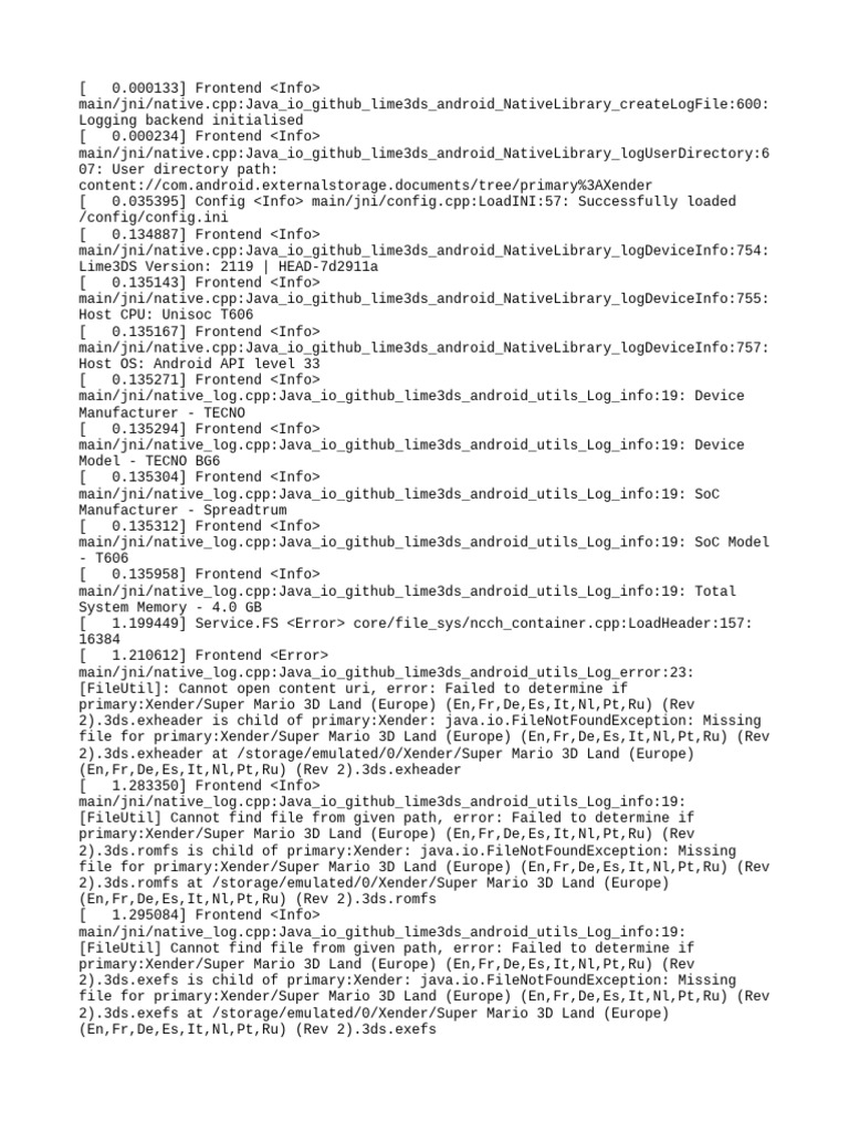 lime3ds_log.old | PDF | Software | System Software