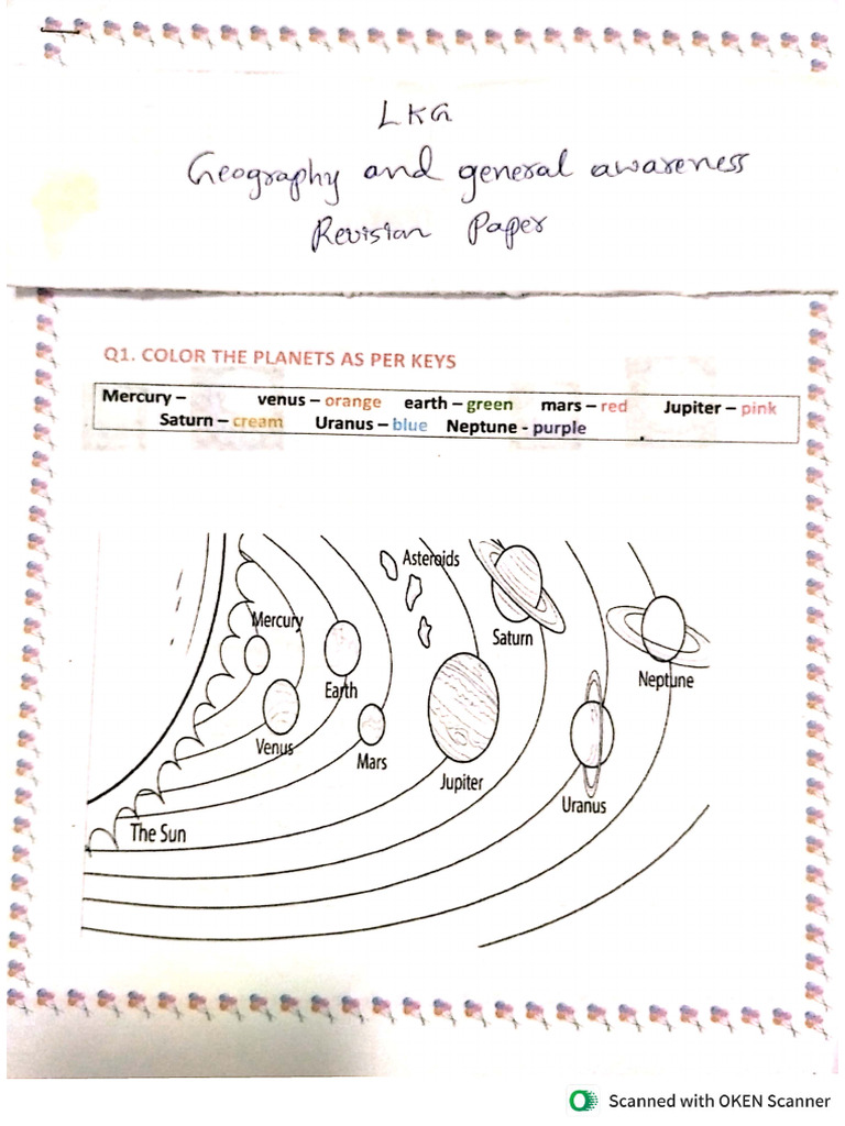 LKG 3rd Test Geography and General Awareness Revision Paper | PDF