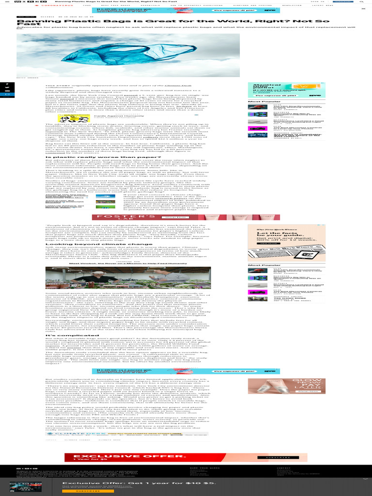 Banning Plastic Bags Is Great For The World, Right - Not So Fast ...