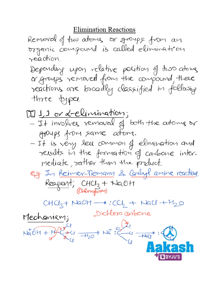 Elimination Reactions Mechanism | PDF | Alkene | Chemical Reactions
