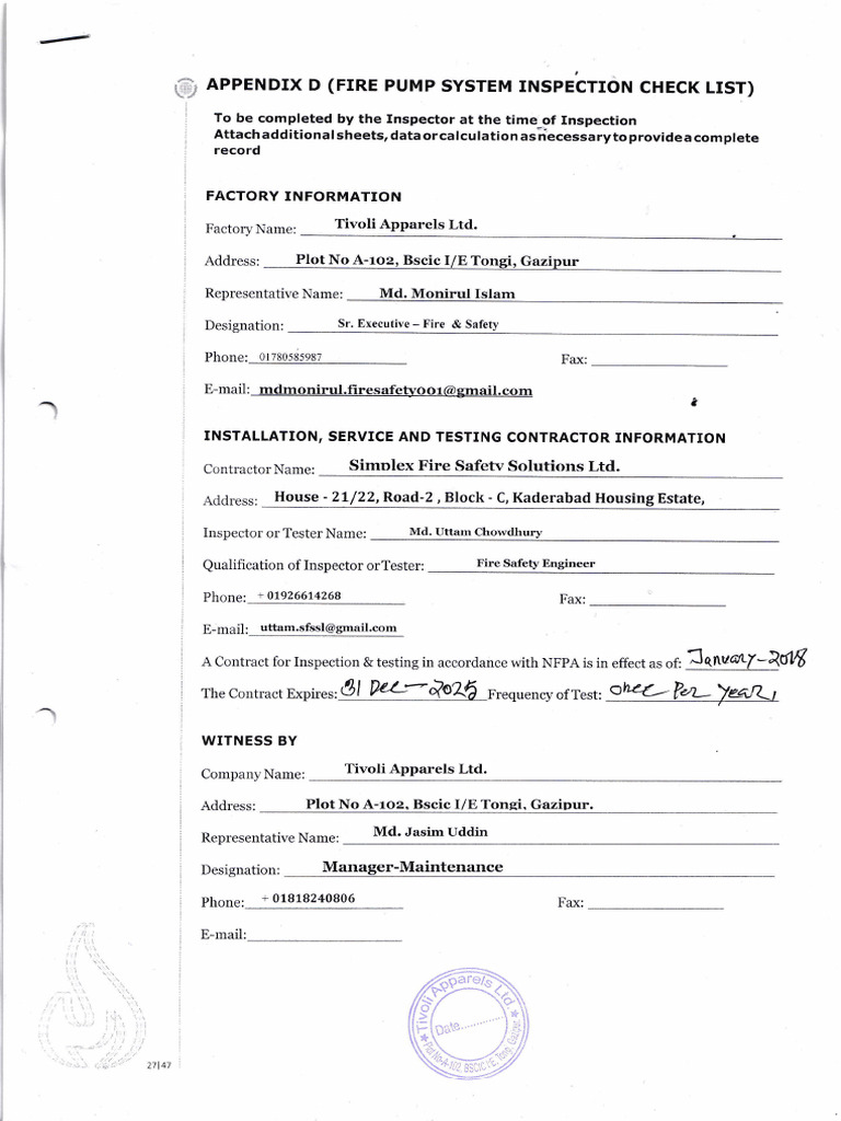 Fire Pump Systen Maintenance Checklist-April-2024 _20240518_0001 | PDF ...