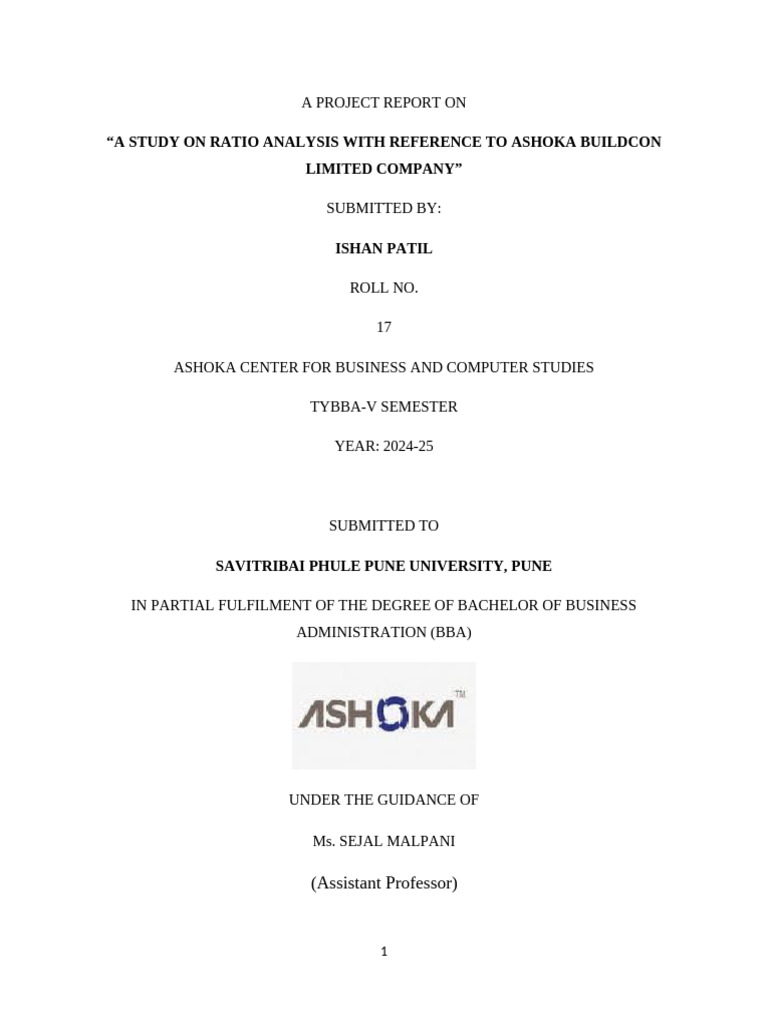 505 project ishan | PDF | Working Capital | Revenue