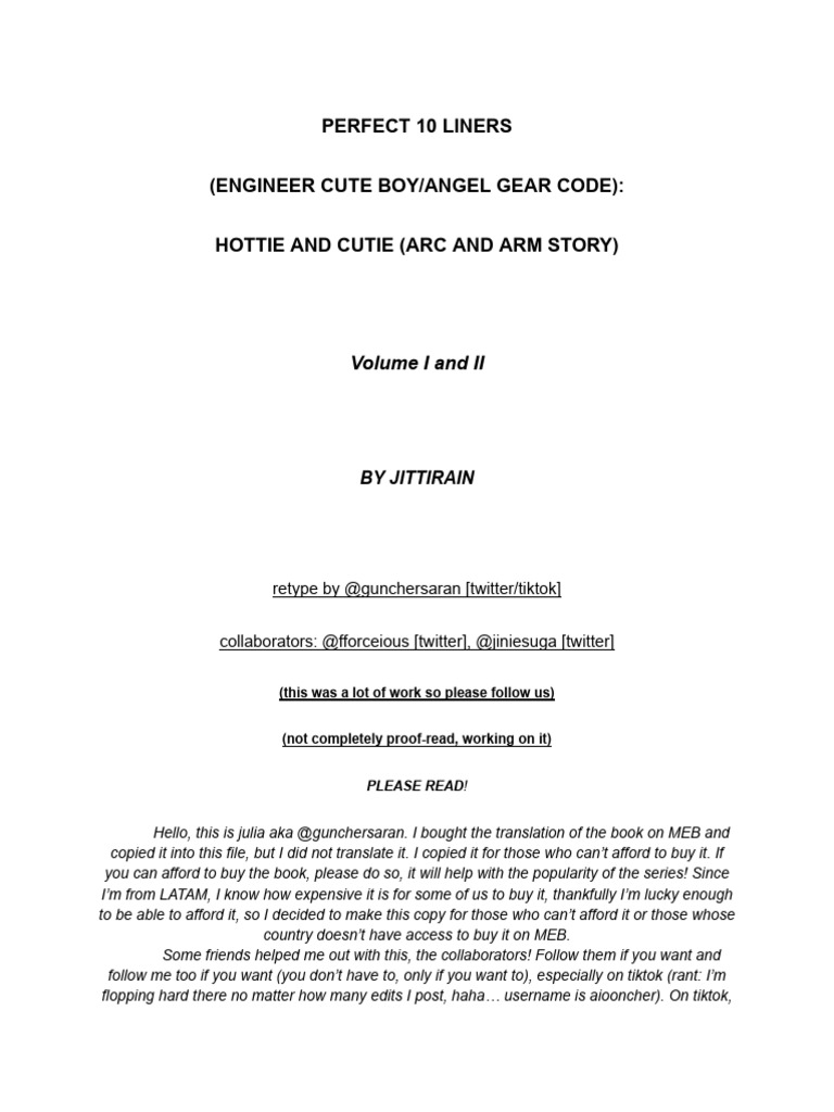 Perfect 10 Liners Novel | PDF