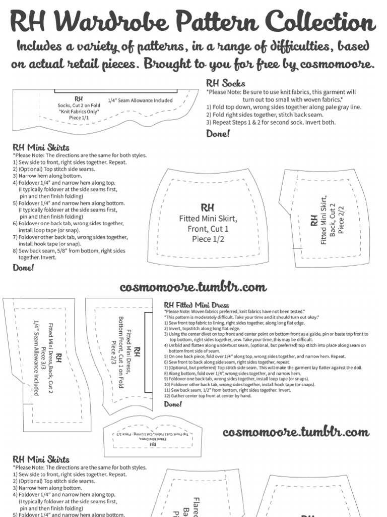 CosmoMoore RH Wadrobe Patterns | PDF