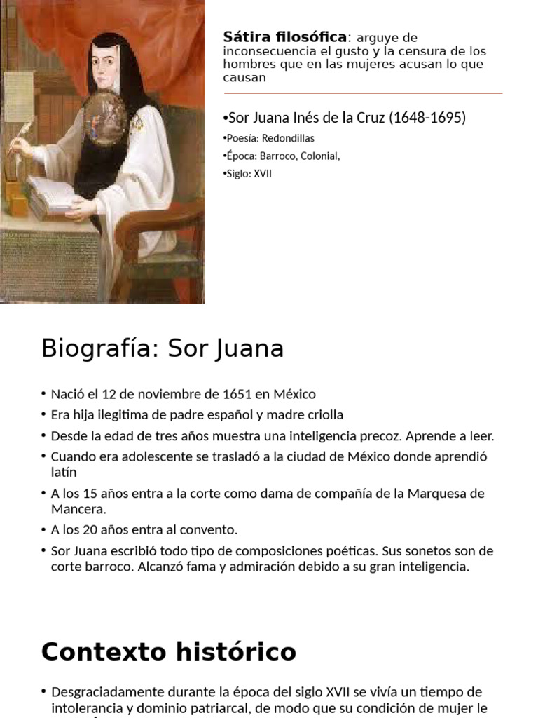 Sor Juana Ines de La Cruz (Hombres Necios) | PDF | Barroco | Poesía