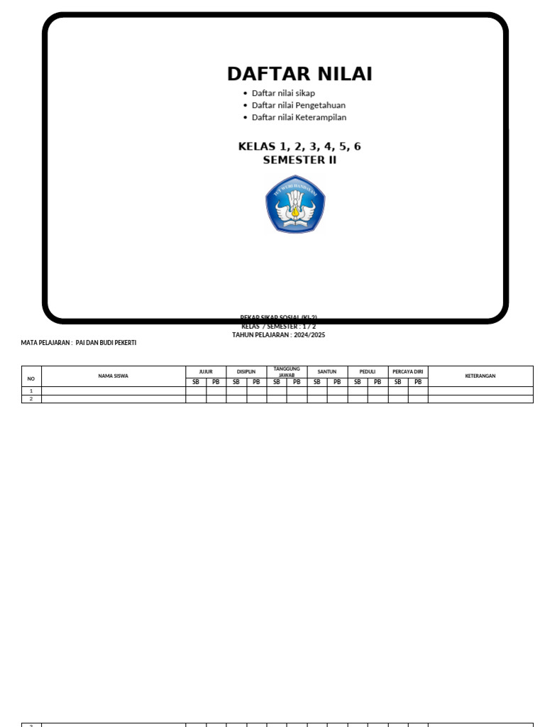 Daftar Nilai | PDF