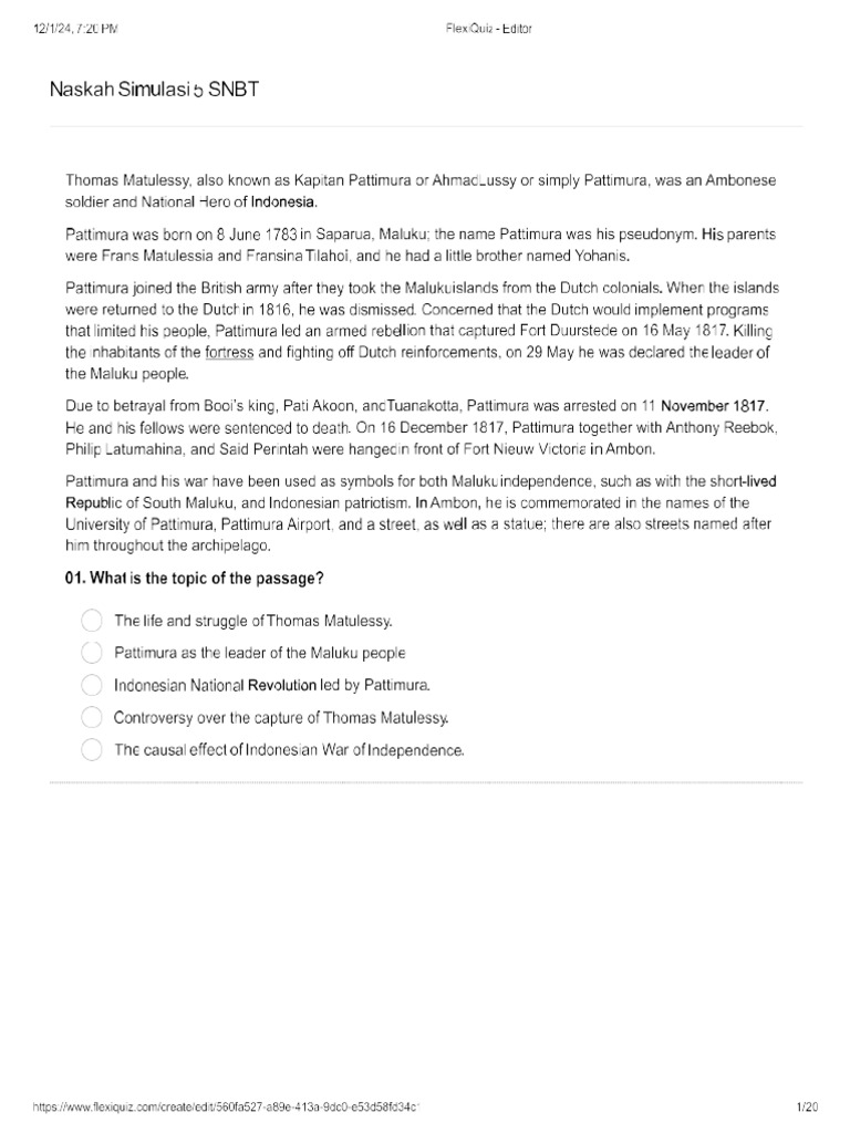 Naskah Soal Simulasi 5 SNBT | PDF