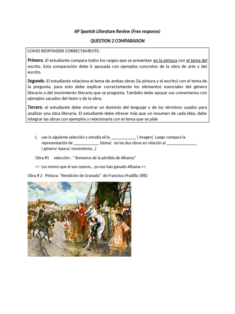 Guía para Comparar Obras en AP Spanish | PDF