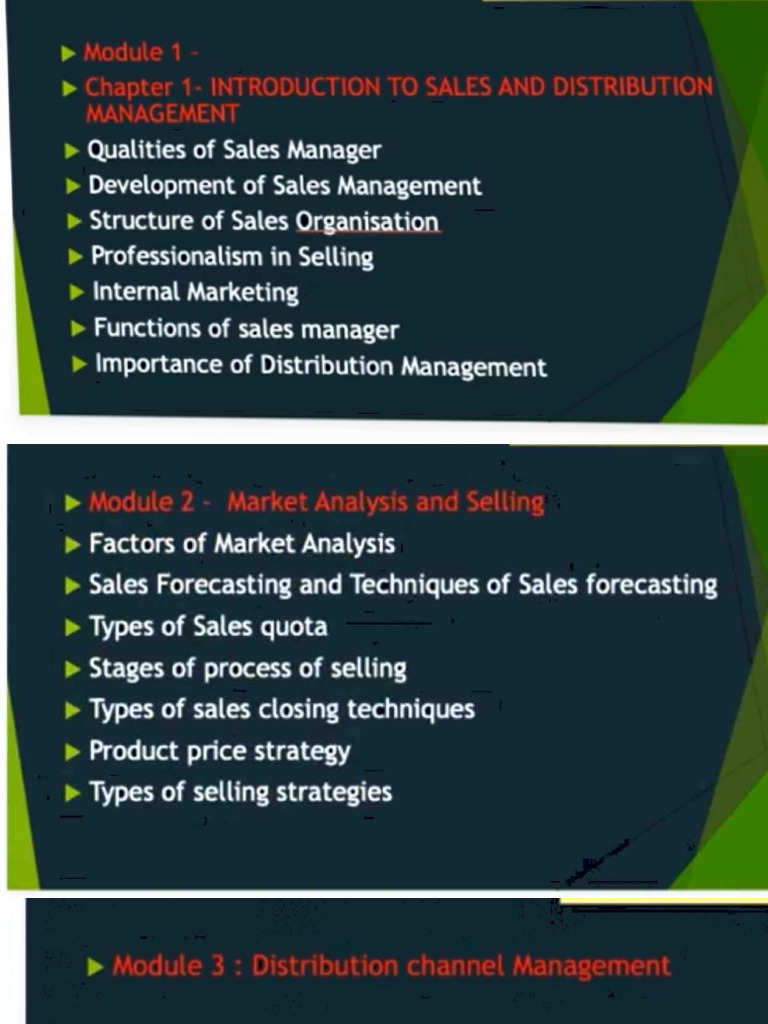 Sales and Distribution Management | PDF