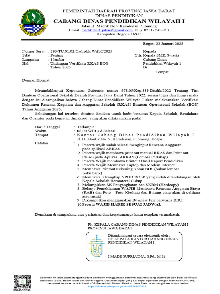 SURAT UNDANGAN Undangan Verifikasi RKAS BOS SMK Tahun 2025 23012025 165248274 e28fa86f Signed | PDF