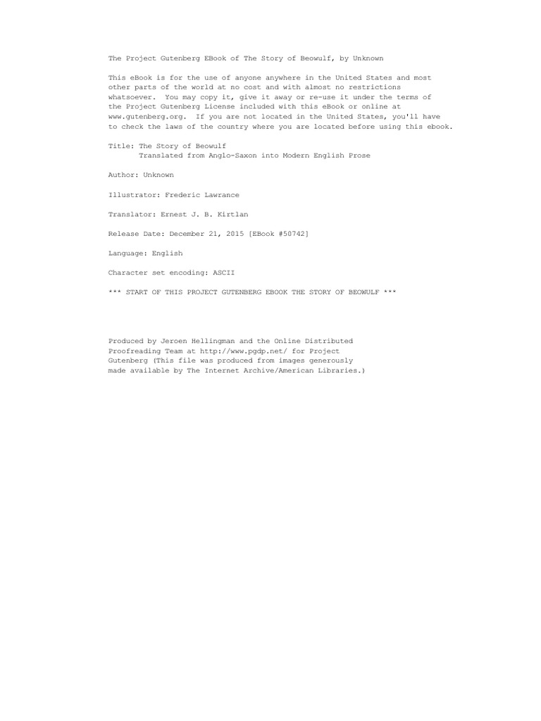 The Story of Beowulf - PDF Room | PDF | Beowulf