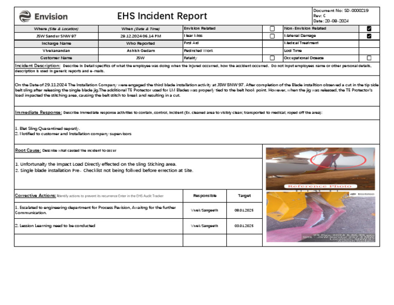 EHS Incident Report Material Damage at SNW 97. (1) | PDF