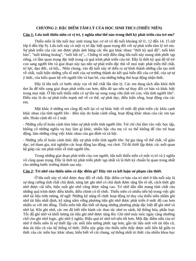 C2 Câu Hỏi Cuối Chương | PDF