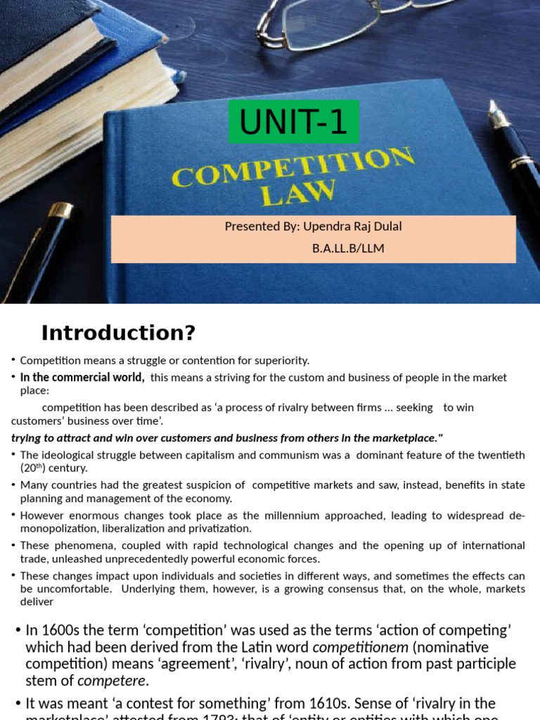 Unit-1 Competition Law | PDF | Monopoly | Market Power