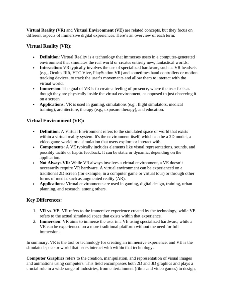 Virtual Reality | PDF | Virtual Reality | Computer Graphics