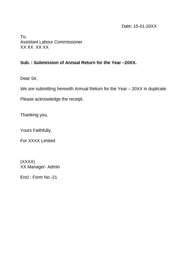 FORM NO 21 Covering Letter | PDF