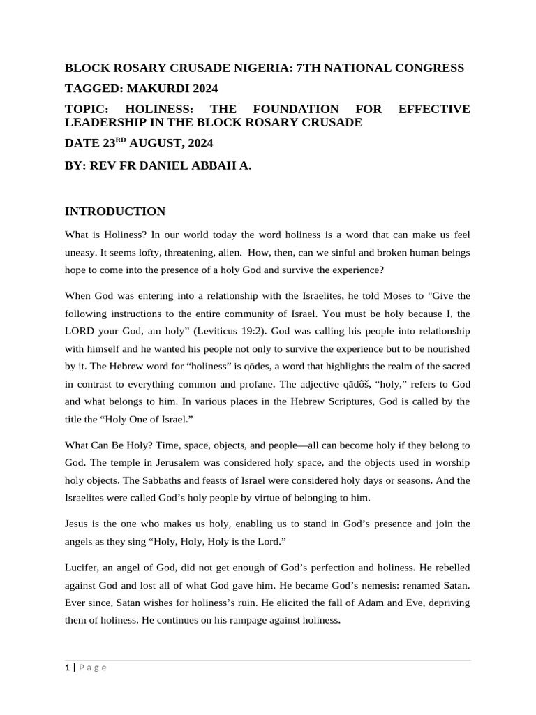 Block Rosary Crusade Nigeria | PDF | Our Lady Of Fátima | Satan