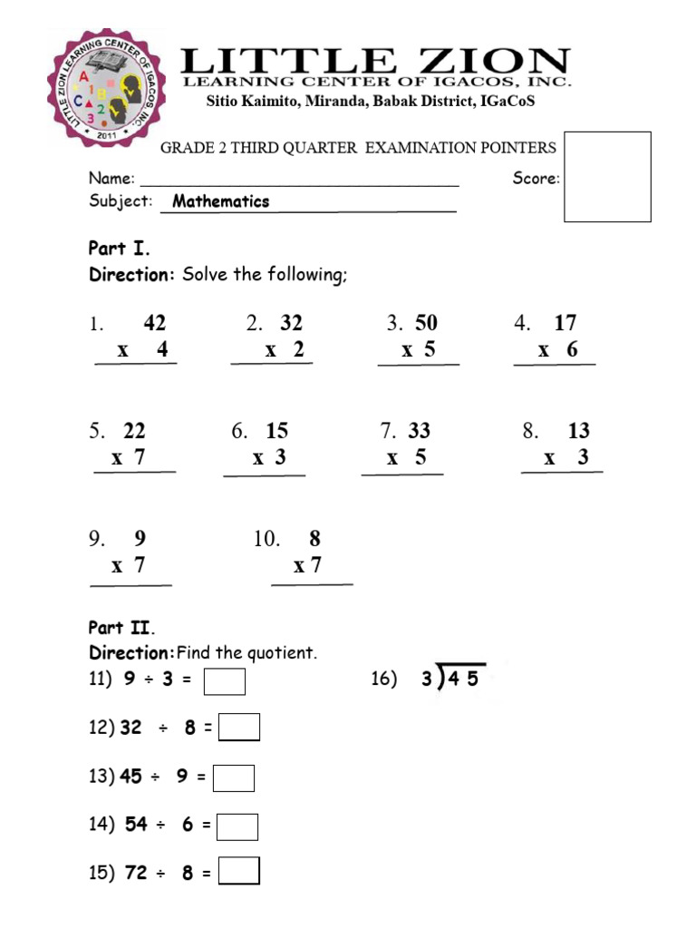 Grade-2-Third-Quarter-Examination-pointers-Math-and-Science (3) | PDF | Planets | Solar System
