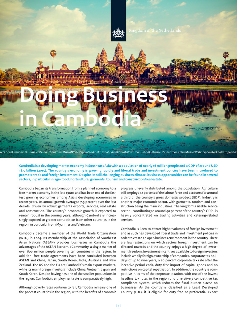 Factsheet Doing Business in Cambodia | PDF | Cambodia | Foreign Direct ...