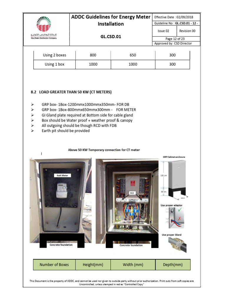 ADDC Guidelines For Energy Meter (Temporary Connection) | PDF