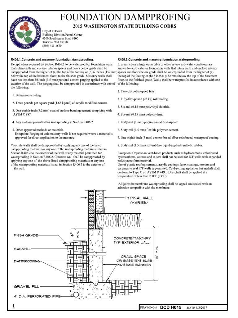 DCD H015 Foundation Dampprofing | PDF