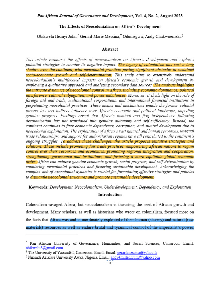 Neocolonialism's Impact on Africa | PDF | Structural Adjustment ...