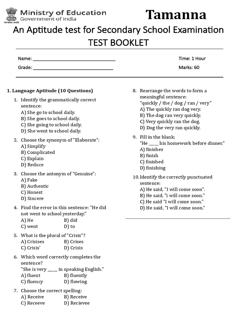 Tamanna Aptitude Test | PDF | Gear | Shape