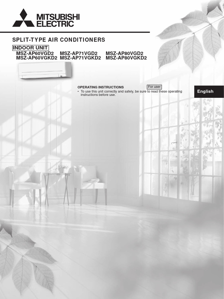 Mitsubishi Aircon Manual | PDF | Ac Power Plugs And Sockets | Air Conditioning