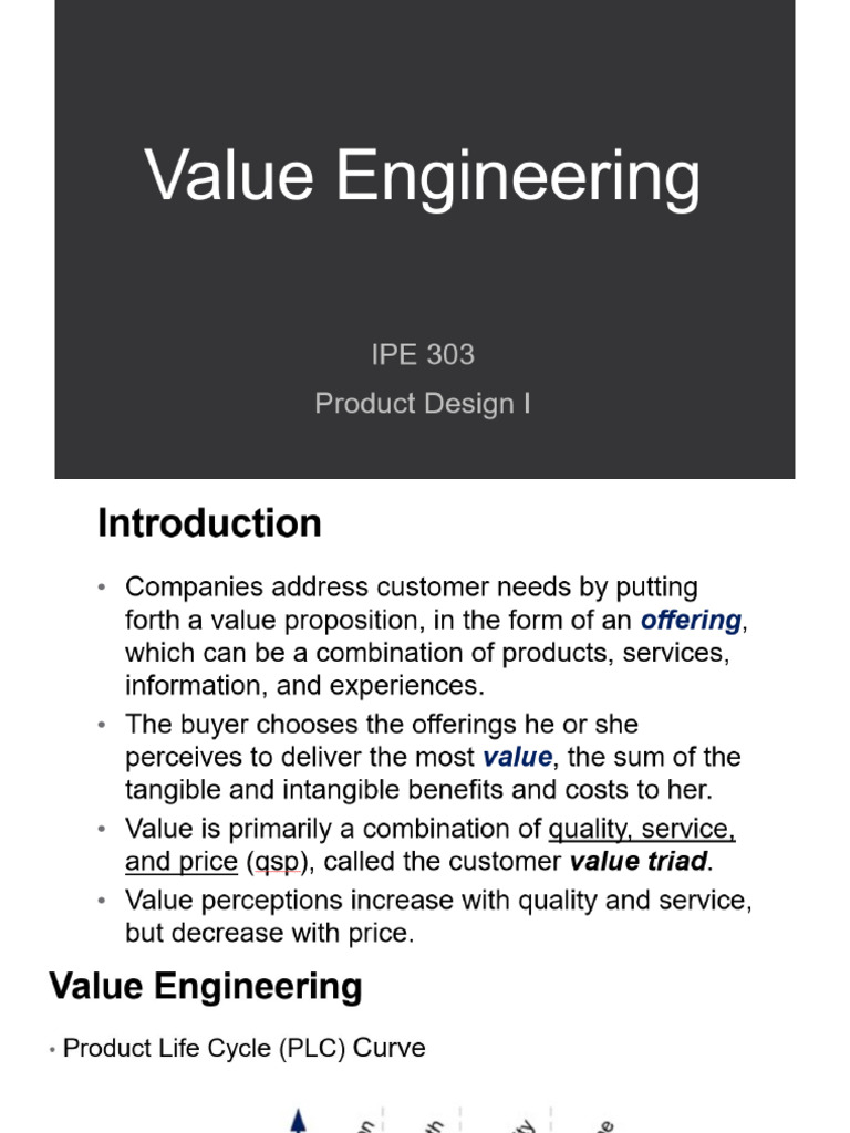Value Engineering | PDF
