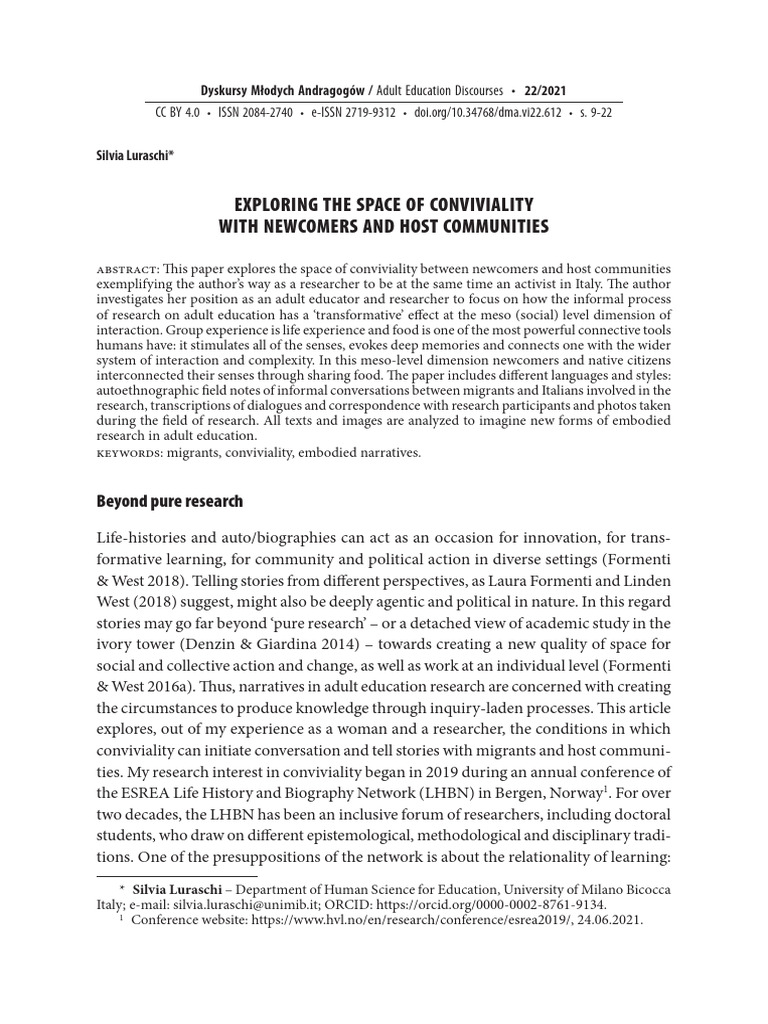 Exploring The Space of Conviviality With | PDF | Refugee | Knowledge