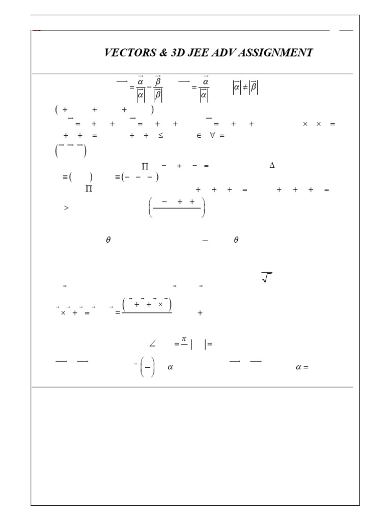 Vectors & 3D Jee Adv Assignment | PDF | Tetrahedron | Euclidean Vector