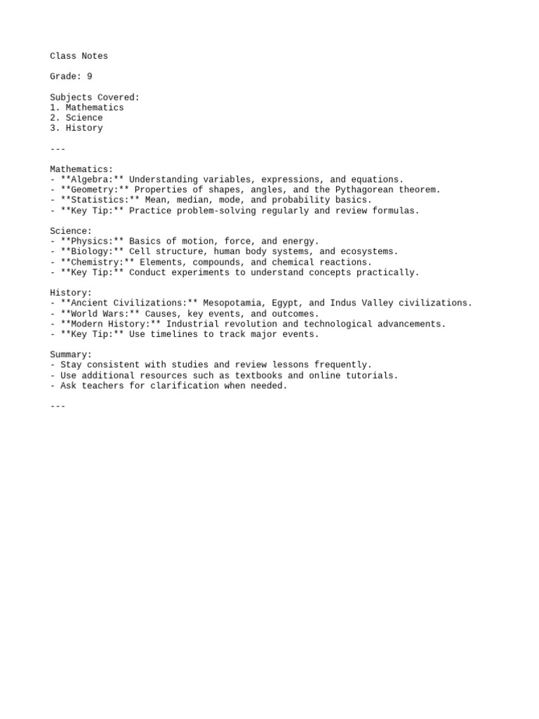 grade_9_class_notes | PDF